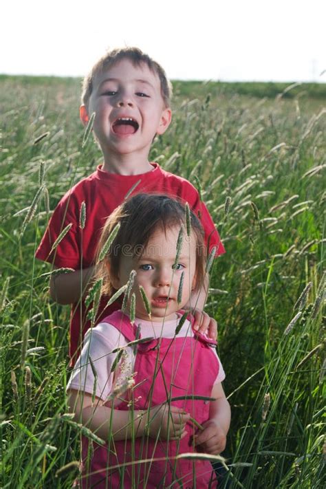 Jeune Fr Re Et Soeur Hugging Outdoors Image Stock Image Du Herbe Fr Re