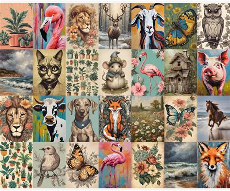1600 Eclectic Prints Art Prints Mega Bundle Eclectic Vintage Art