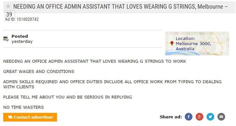 Sexist Job Ads Seeking Female Staff Who Are Busty Or In G Strings