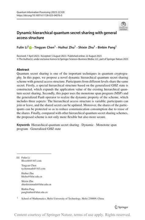dynamic hierarchical quantum secret sharing with general access