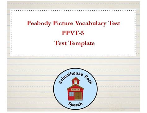 Speech Therapy Report Template Ppvt 5 By Schoolhouse Rock Speech