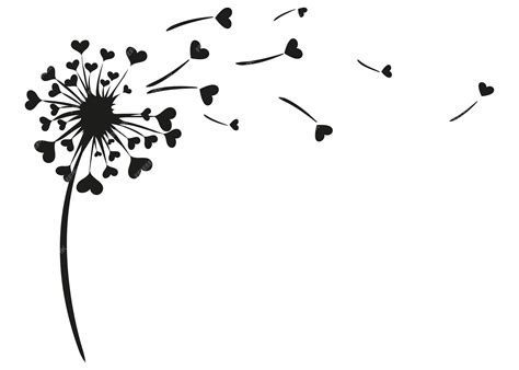 Dandelion Black And White Clip Art