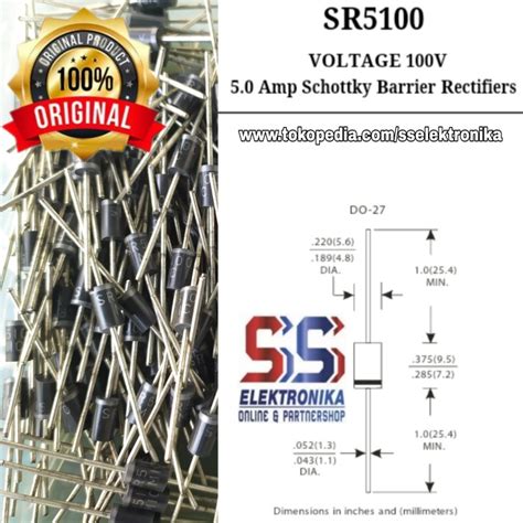 Jual Dioda Diode Schottky Original Sr5100 5a 100v Rectifier Barrier Kota Surabaya Ss