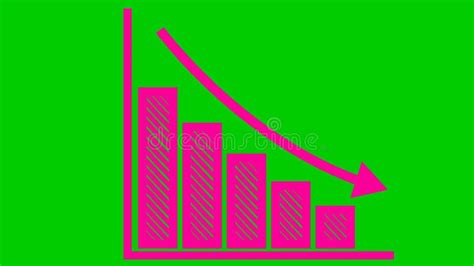 Animated Pink Recession Chart Of Financial Decline With A Trend Line Chart Concept Of Economic
