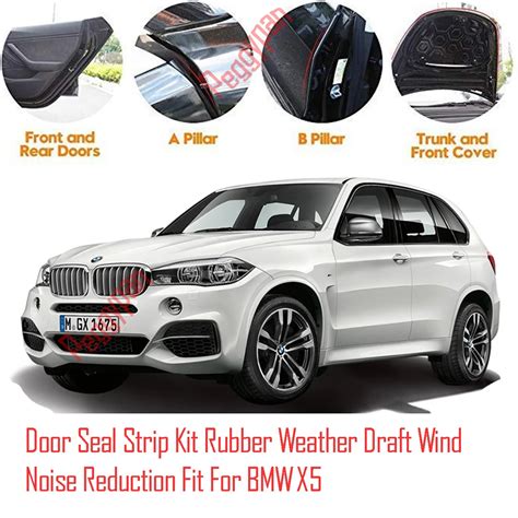 도어 씰 스트립 키트 자기 접착 창 엔진 커버 방음 고무 날씨 초안 바람 소음 감소 Bmw X5 에 적합 티몬