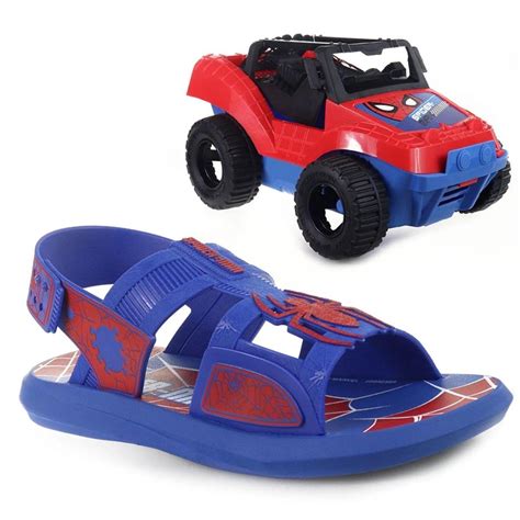 Sandália Masculina Infantil Homem Aranha Buggy Grendene 22940 Azul