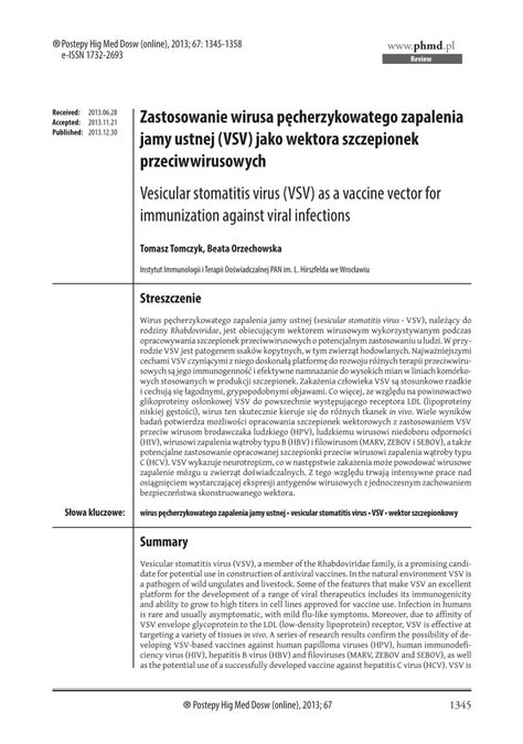 Pdf Vesicular Stomatitis Virus Vsv As A Vaccine Vector For Immunization Against Viral Infections