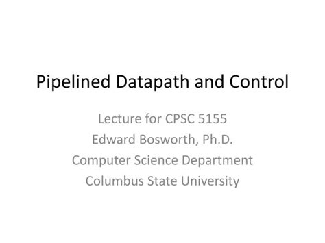Ppt Pipelined Datapath And Control Powerpoint Presentation Free