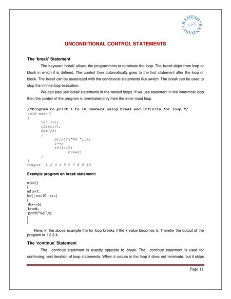Control Statements Computer Programming Pdf