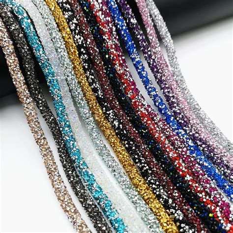 1 Yard 7mm Rhinestone Tube Cord Rope Resin Rhinestone Chain Sew On