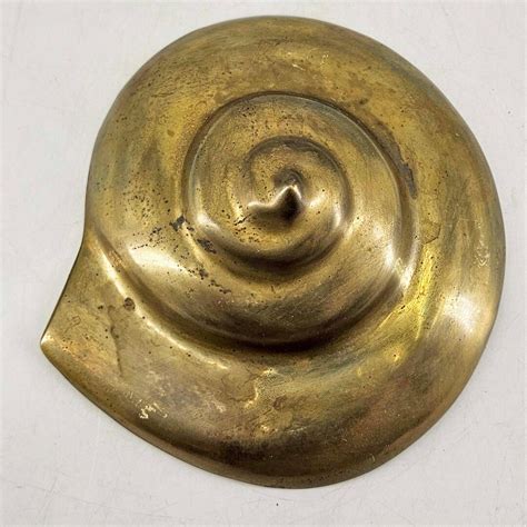 Vintage Mcm Solid Brass Sea Shells Wall Hanging Beach Nautical Decor Etsy