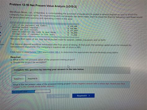 solved problem 13 16 net present value analysis lo13 2