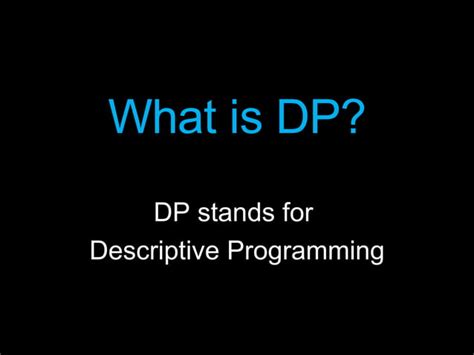 Qtp Descriptive Programming Ppt