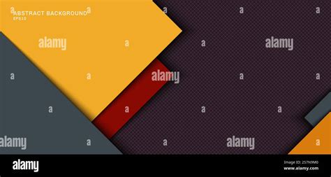 Banner Web Template Design Yellow Gray Square Overlapping Layer With Red Stripes With Shadow On