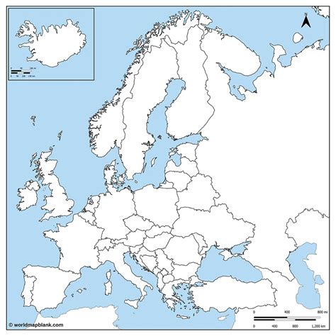 Printable Blank Map Of Europe Europe Outline Map Pdf Printable