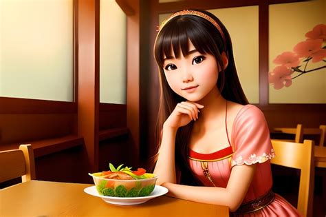 Premium Photo Portrait Of A Girl In A Restaurant