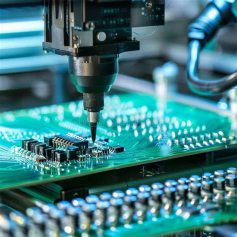 Precision Circuit Board Manufacturing Stock Image Image Of Components