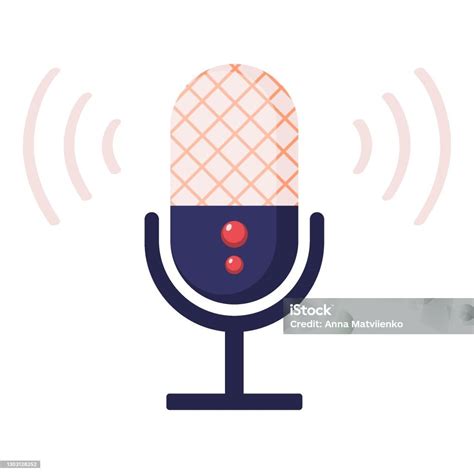 미디어 도구 마이크 낙서 아이콘 사운드 녹음 장치 미디어 장비 손으로 그린 벡터 일러스트레이션 마이크 방송 시설 컬러 드로잉 흰색 배경에 격리 가수에 대한 스톡 벡터 아트