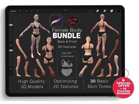 Artstation Procreate 3d Model Pack Full Body Female 1k Premium