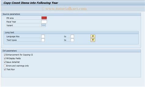 FMCI COPY NEXT YEAR SAP Tcode Copy Cmmt Items Into Following Year