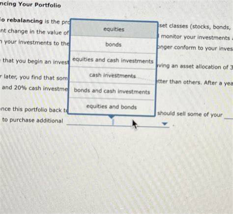 Solved Rebalancing Your Portfolio Portfollo Rebalancing Is