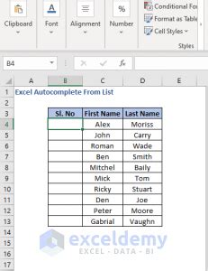 How To Autocomplete Cells Or Columns From List In Excel ExcelDemy