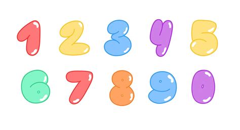 Vector Set Of Numbers In The Style Of Bubbles Numbers From 0 To 9