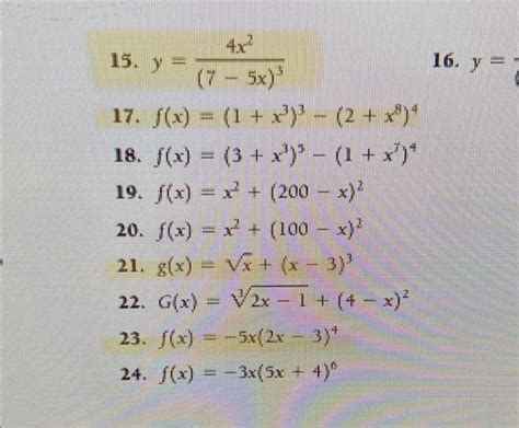 solved exercise set 1 7 ПН differentiate each function