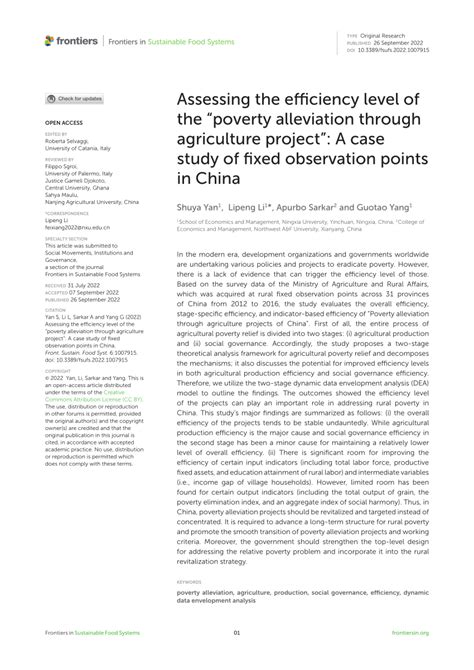 Pdf Assessing The Efficiency Level Of The “poverty Alleviation