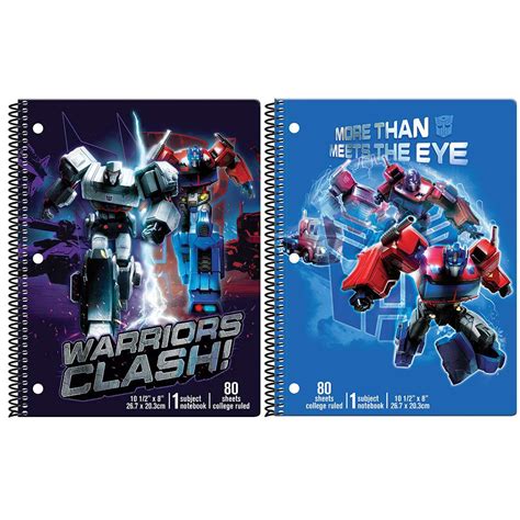 wholesale transformers spiral bound notebooks assorted
