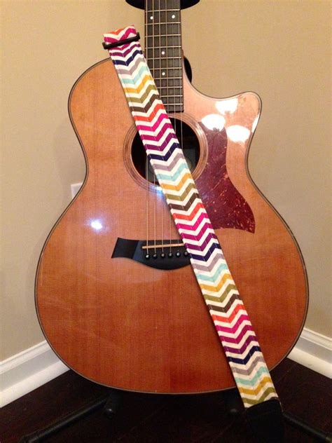 Guitar Strap Handmade Colorful Chevron Guitar Strap Leather