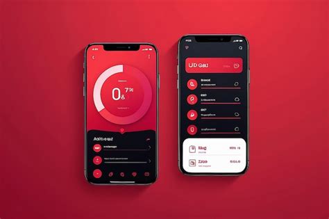 Premium Photo Icon With Mobile Ui And Ux Design On Red Background For Web Design App Interface