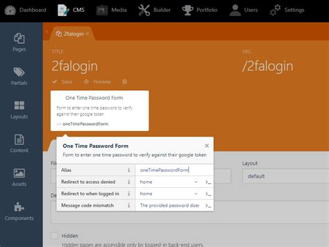 Two Factor Auth Front End Plugin October Cms