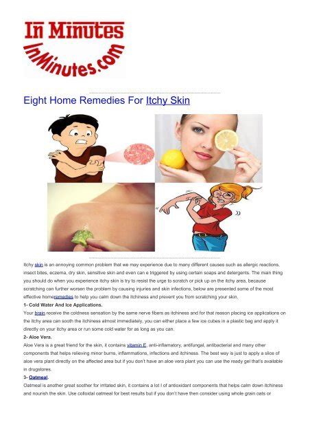 Eight Home Remedies For Itchy Skin