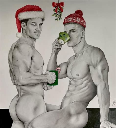 Rule 34 Ass Black And White Brad Welch Art Caucasian Caucasian Male Christmas Drinking English