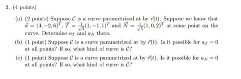 solved a 2 points suppose c is a curve parametrized at
