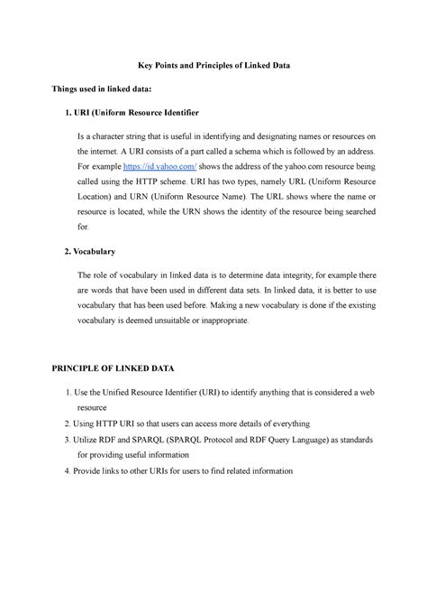 Key Points And Principles Of Linked Data In Data Communications Key Points And Principles Of