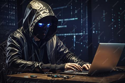 Premium Ai Image Hacking And Malware Concept Hacker Using Abstract Laptop With Binary Code