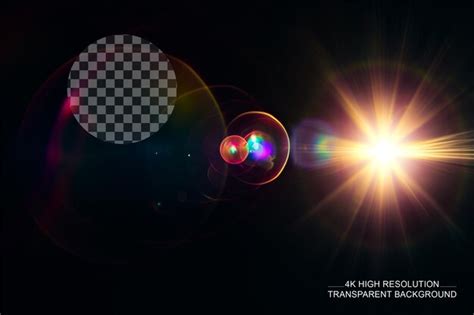 Premium Psd A Nice Lens Flare With Colorful Glowing Effect On A