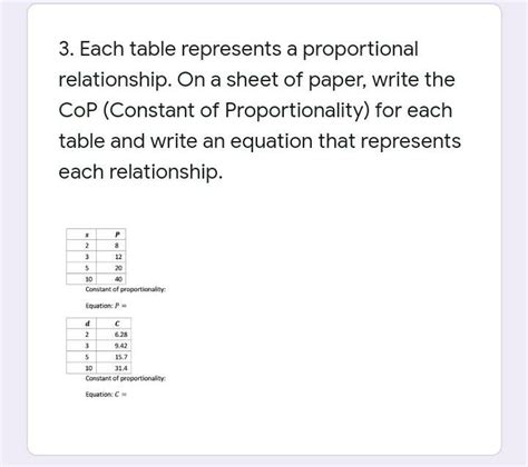 Solved Each Table Represents A Proportional Relationship Chegg Com