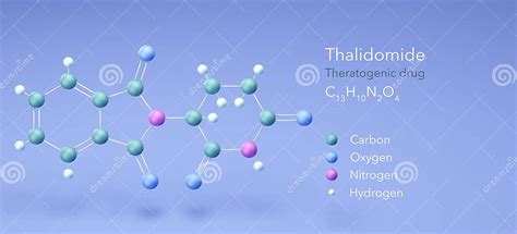 Thalidomide Molecular Structures Theratogenic Drug 3d Model