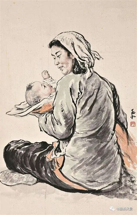 国画：母爱最温馨！母子