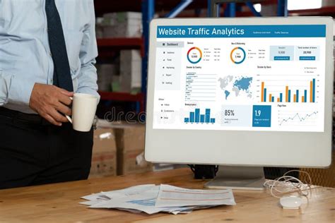 Computer Software For Website Traffic Analytics Data On Computer Screen