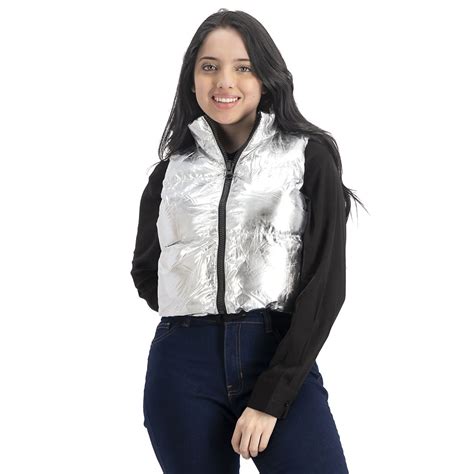 Chaleco Crop Red Sky Mujer Juvenil Diseño Metálico Delsol
