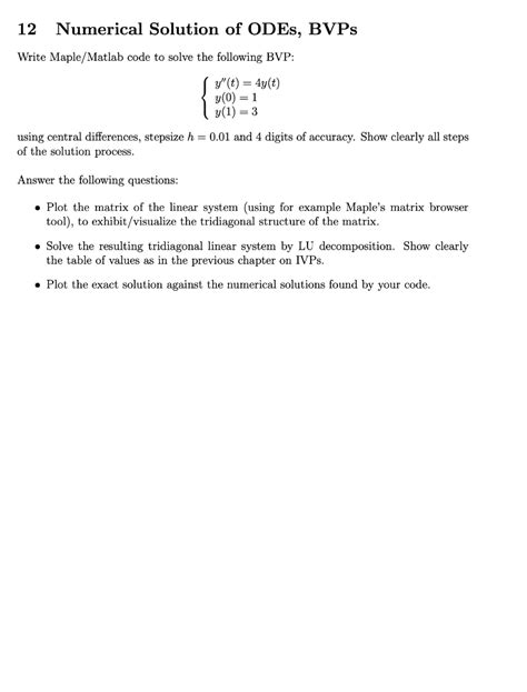 12 Numerical Solution Of Odes Bvps Write