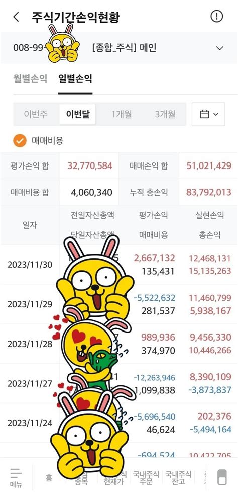 11월 수익결산 Mlbpark