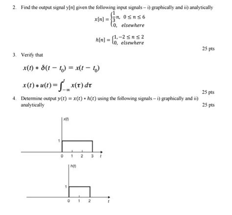 Solved 2 Find The Output Signal Y N Given The Following Chegg Com