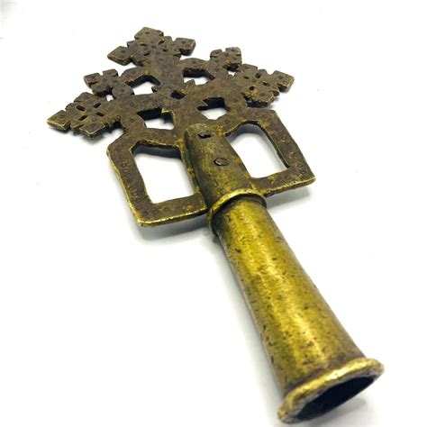 Rare Vintage Ethiopian Orthodox Icon Cross Handmade Processional Coptic