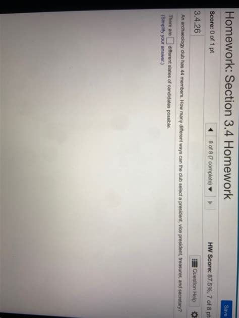Solved Homework Section 3 4 Homework Save Score 0 Of 1 Pt