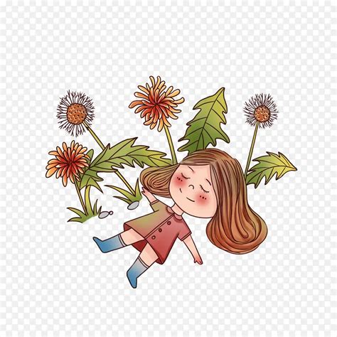蒲公英女孩插画png图片素材下载图片编号qgjjdjlo 免抠素材网